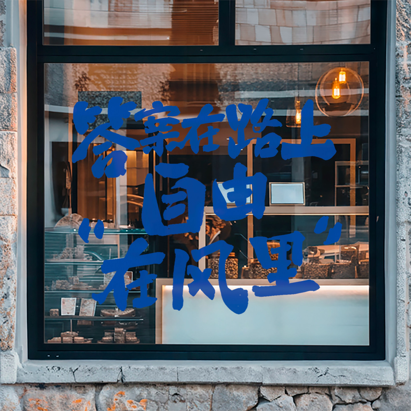 旅游代办玻璃贴静电贴售票处民宿窗贴咖啡店花店门店装饰布置贴纸