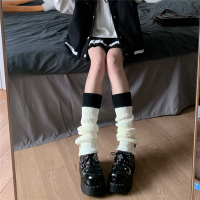 复古美式辣妹堆堆袜保暖纽扣腿套