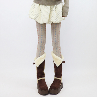 AYTofilms春复古燕麦碎花连裤袜