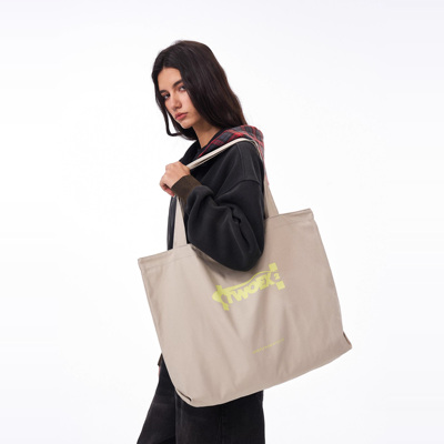 TWOEX2通勤日常帆布托特包环保袋大容量单肩包