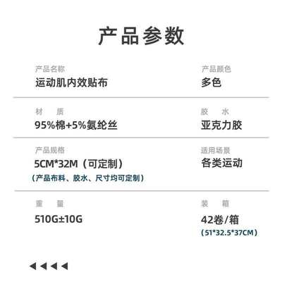 M6X工厂 弹力运动防护胶带 肌内效贴布 肌肉贴 肌贴胸贴绷带32米