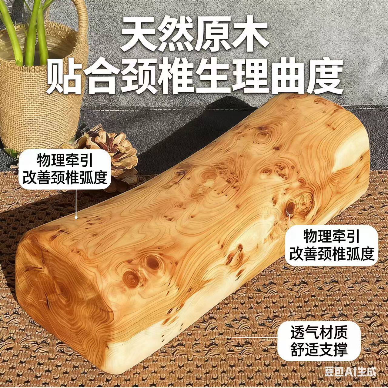 太行崖柏枕头硬方柏木枕颈椎牵引复位保健矫正舒缓颈椎富贵包改善