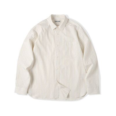 NATIVEWELL长绒棉条纹长袖衬衫紧致干爽提花肌理感