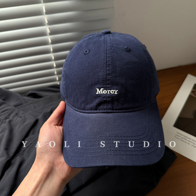 YAOLI刺绣Mercy加大显脸小棒球帽子女2025年春新款遮阳鸭舌帽韩系