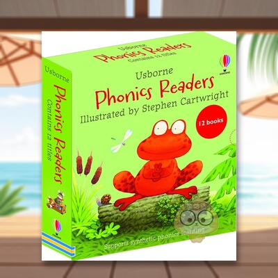 【预售】自然拼读故事（12册套组礼盒） Usborne Phonics Readers 原版英文儿童自然拼读进口书籍图书外版正版