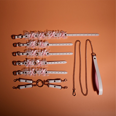 粉蕾丝女仆项圈手环脚环choker可爱纯欲风日系饰品套装