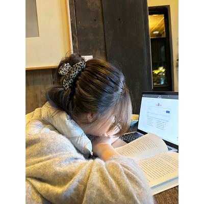 Busan韩系小众高级感豹纹醋酸抓夹后脑勺盘发鲨鱼夹高级感发饰品