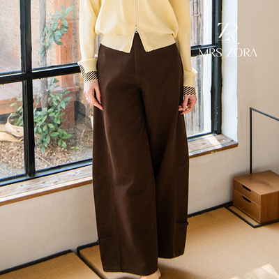 MRS ZORA佐拉新款阔腿弯刀休闲裤显高显瘦春季设计款61BKZ1071