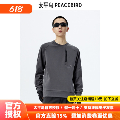 【商场同款】太平鸟男装卫衣24秋季新款宽松运动上衣潮 B2CRE3174