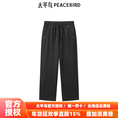 【商场同款】太平鸟男装休闲裤25秋季新款直筒撞钉卫裤 B1GME3237