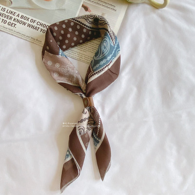 中性风 男女日韩系穿搭春秋男士薄款棉麻小方巾丝巾领巾少年学生