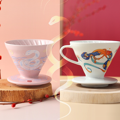 【旗舰店】HARIO蛇年限定V60陶瓷滤杯手冲咖啡过滤杯VDC中秋送礼