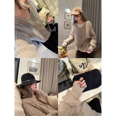 skibyTannin麻花针织毛衣