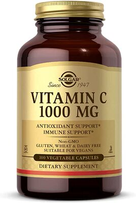 代购Solgar Vitamin C 1000 mg, 100 Vegetable Capsules