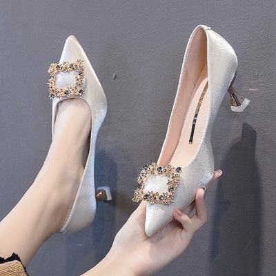 方扣高跟鞋其他单鞋仙女风