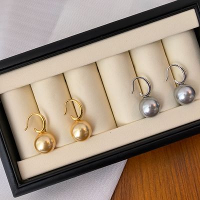 ISLA孤岛新款S925纯银简单时尚耳勾施家12mm珍珠耳环通勤百搭精致