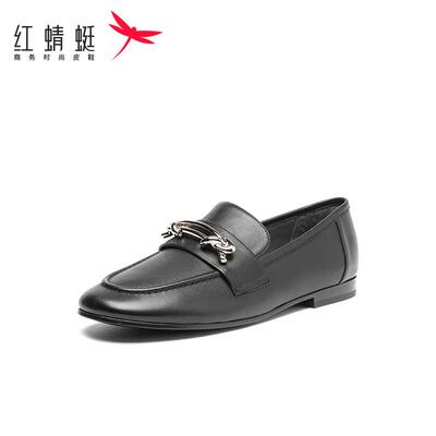 REDDRAGONFLY/红蜻蜓时尚真皮软皮平底浅口休闲妈妈鞋女WGB12093