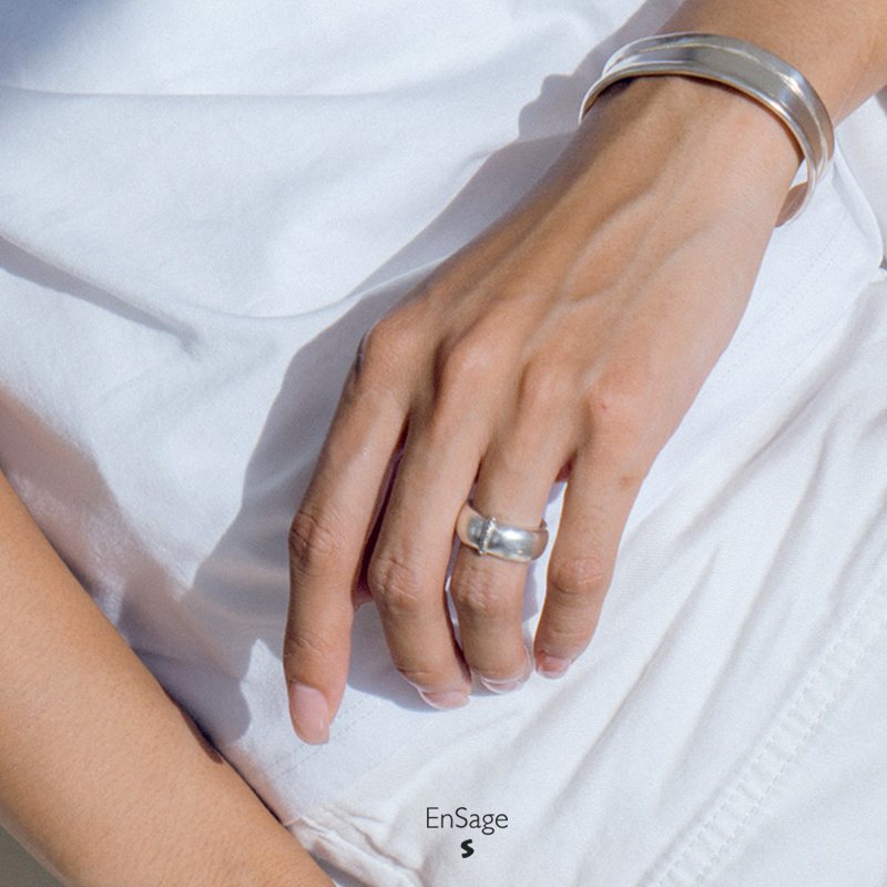 EnSage X DOUBLURE联名系列日本设计师尾戒 925纯银手工无名指_虎窝淘