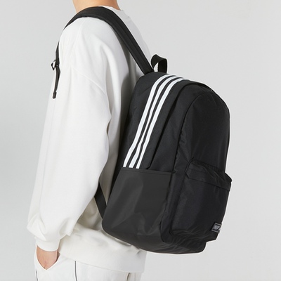 Adidas Classic 3S Top男女同款黑色运动休闲书包双肩背包 HH7073