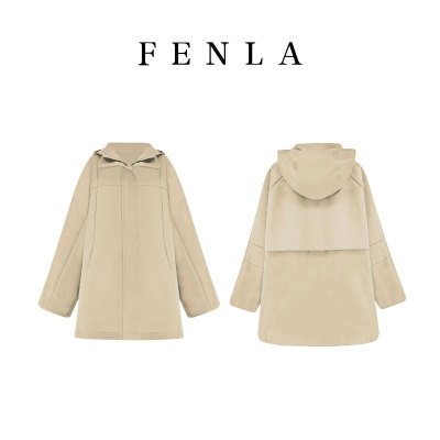 长连帽风衣女宽松休闲风衣外套