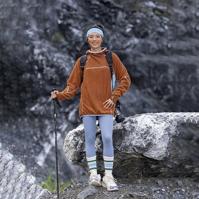 izexx户外    冬季抓绒结构哈苏连帽卫衣 国潮小众高级设计感宽松