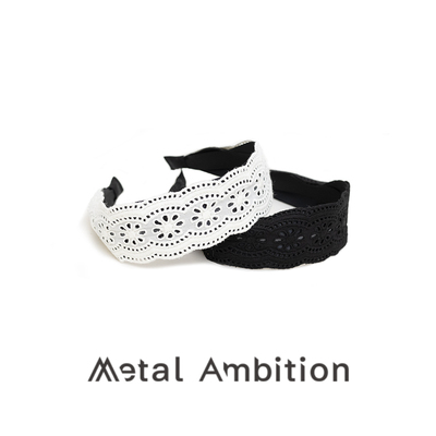 MetalAmbition蕾丝宽边发箍韩版