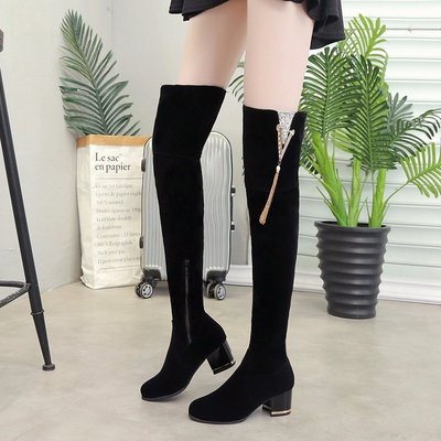 加绒显瘦大码过膝长靴秋冬新品