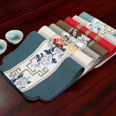 中式古典干泡小茶席禅意茶巾布垫