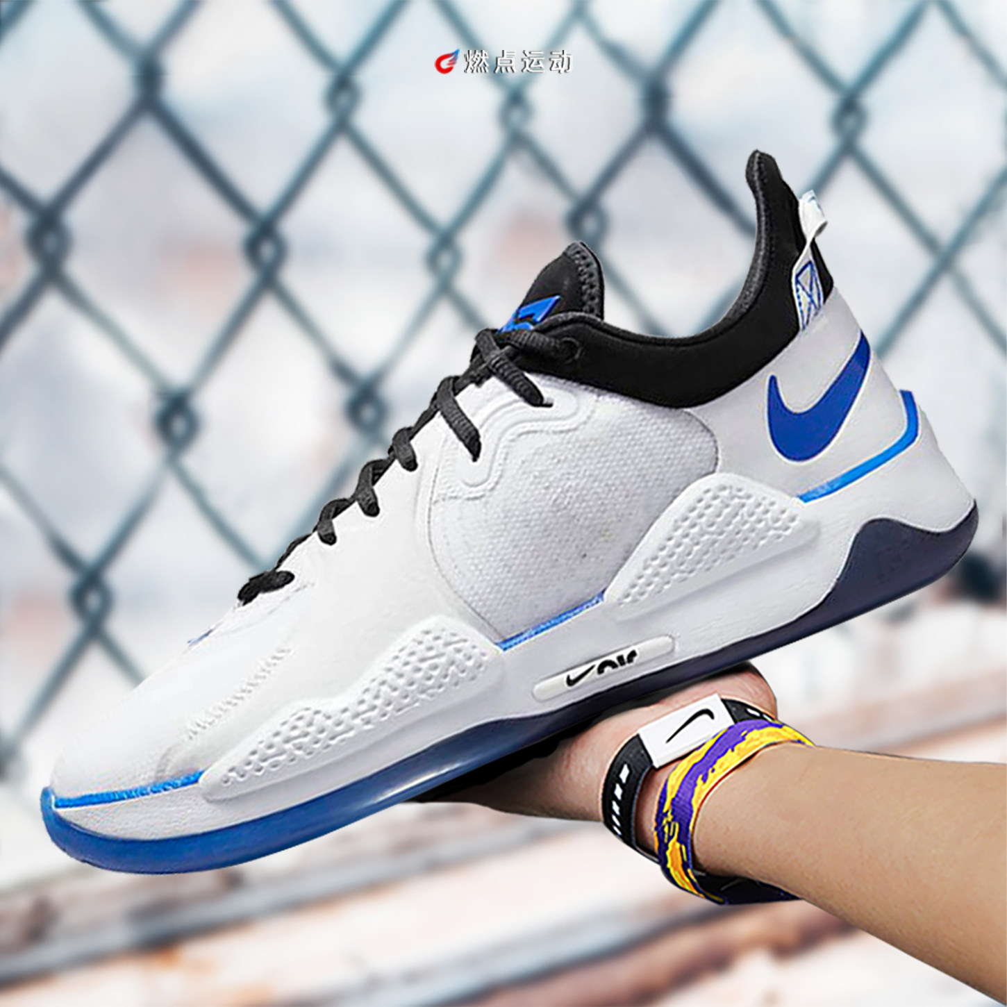 Nike/耐克 NIKE PG 5 x Playstation 白蓝男子篮球鞋CZ0099-100