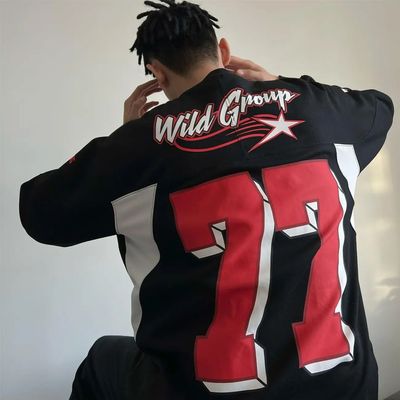 WILDX 脉冲系列 美式冰球服77号原创复古橄榄球情侣国潮长袖卫衣