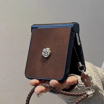 带护中轴小折叠屏手机壳复古风