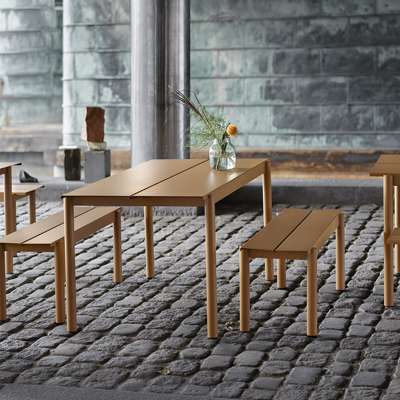 Muuto LINEAR系列金属木质现代简约室内外餐桌会议桌长凳