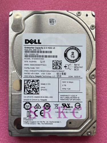 DELL/戴尔 FVX7C 0FVX7C ST2000NX0433 2T SAS 7.2K 2.5 12Gb硬盘_虎窝淘