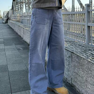 22TREE美式复古休闲直筒裤子男小众秋冬cleanfit潮流百搭宽松长裤