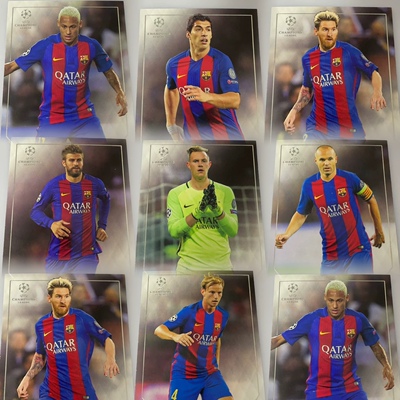 巴萨足球球星卡 2016-17 Topps UEFA 欧冠普卡巴塞罗那全套及单卡