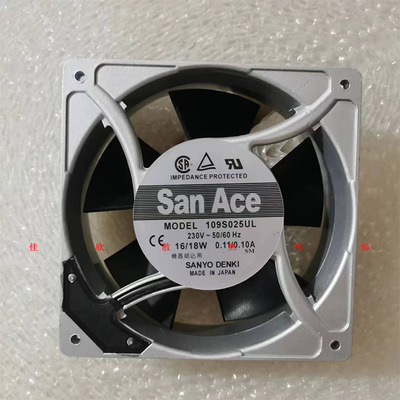 原装三洋109S025UL 230V 12038 12CM机柜变频器散热风扇