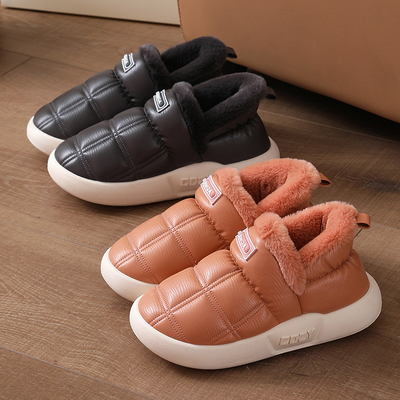 居家可外穿女士棉拖鞋防水包跟