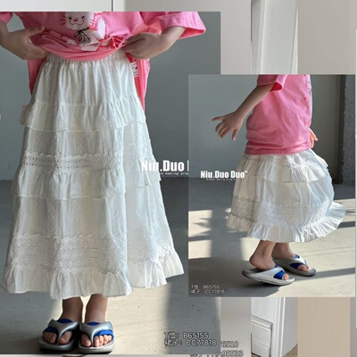 牛哆哆女童森系纯棉白色蛋糕裙