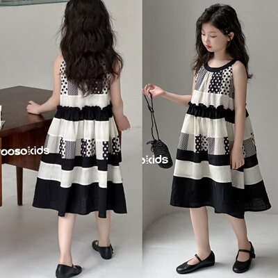 wooso吾束2025夏新款女童连衣裙