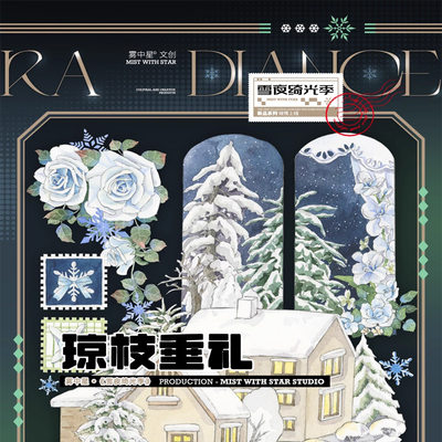 满18包邮雾中星琼枝垂礼-贝壳光分装特材拼贴贝壳光流麻手帐胶带