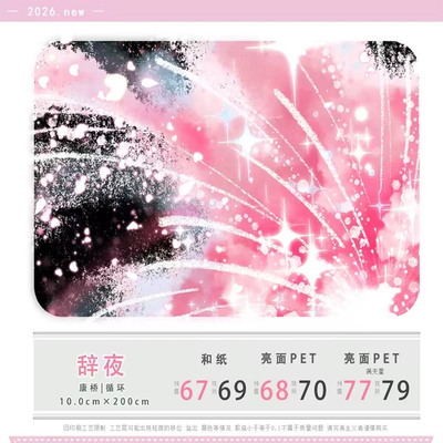 满18包邮BTY辞夜PET满天星分装特材拼贴贝壳光流麻手帐胶带咕卡盘