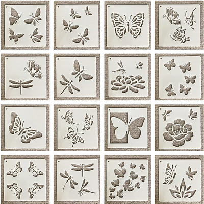 儿童校园手账创意蝴蝶DIY绘画模板面包装饰墙绘镂空模板喷绘板