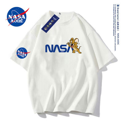 NASA联名款纯棉短袖t恤夏季新款男女同款情侣装青年百搭潮牌杰瑞