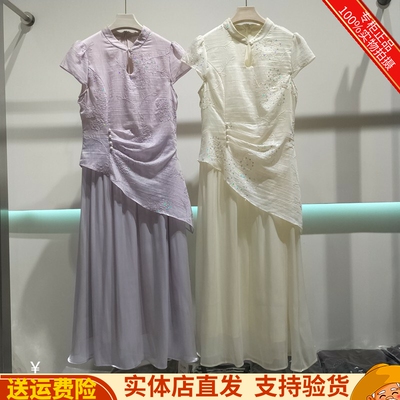 拼接改良假两件套连衣裙女装淑女