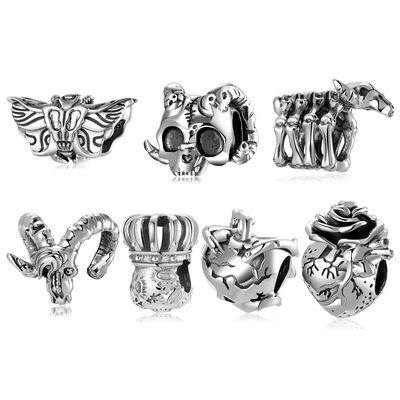 S925纯银哥特风DIY串珠散珠