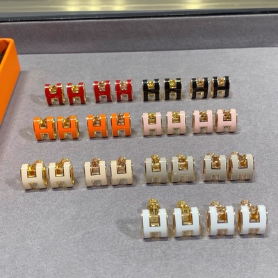 h字母耳钉女mini字母耳钉925银饰