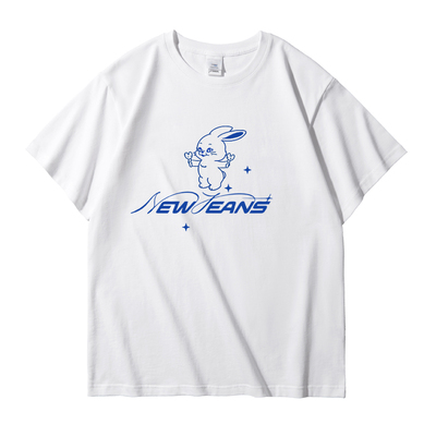 newjeans 金玟池Haerin应援周边T恤飞天小女警短袖圆领宽松上衣