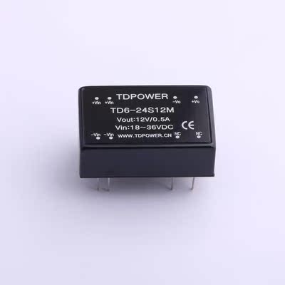 TD6-24S12    Vin=18V~36V Vout=12V 500mA  价格以咨询为准