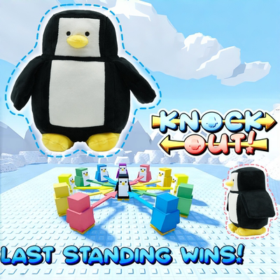 跨境新款Roblox Knockout penguins企鹅毛绒玩具儿童礼物玩偶桌伴