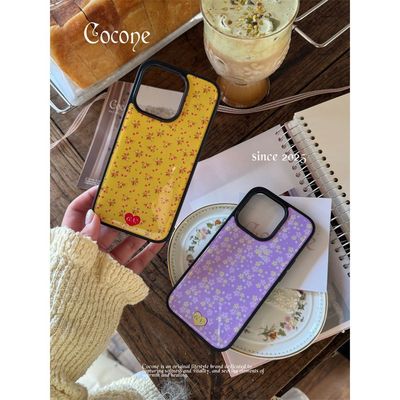 ins碎花电镀银边软壳苹果手机壳